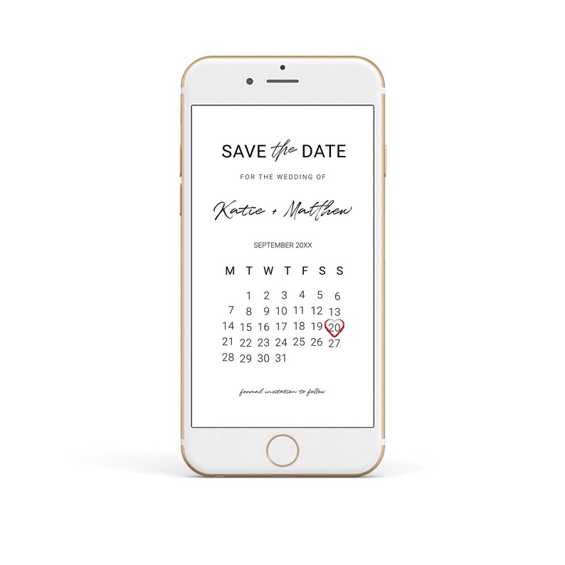 MINIMALIST Save the Date Calendar Template With Photo, Printable Save ...