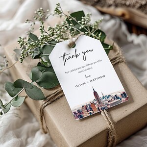 New York City Thank You Favor Gift Tags Template, Wedding Thank You ...