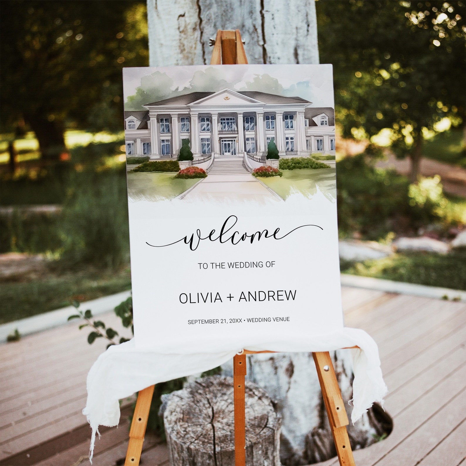 Watercolor Wedding Venue Welcome Sign Template, Event Welcome Sign ...