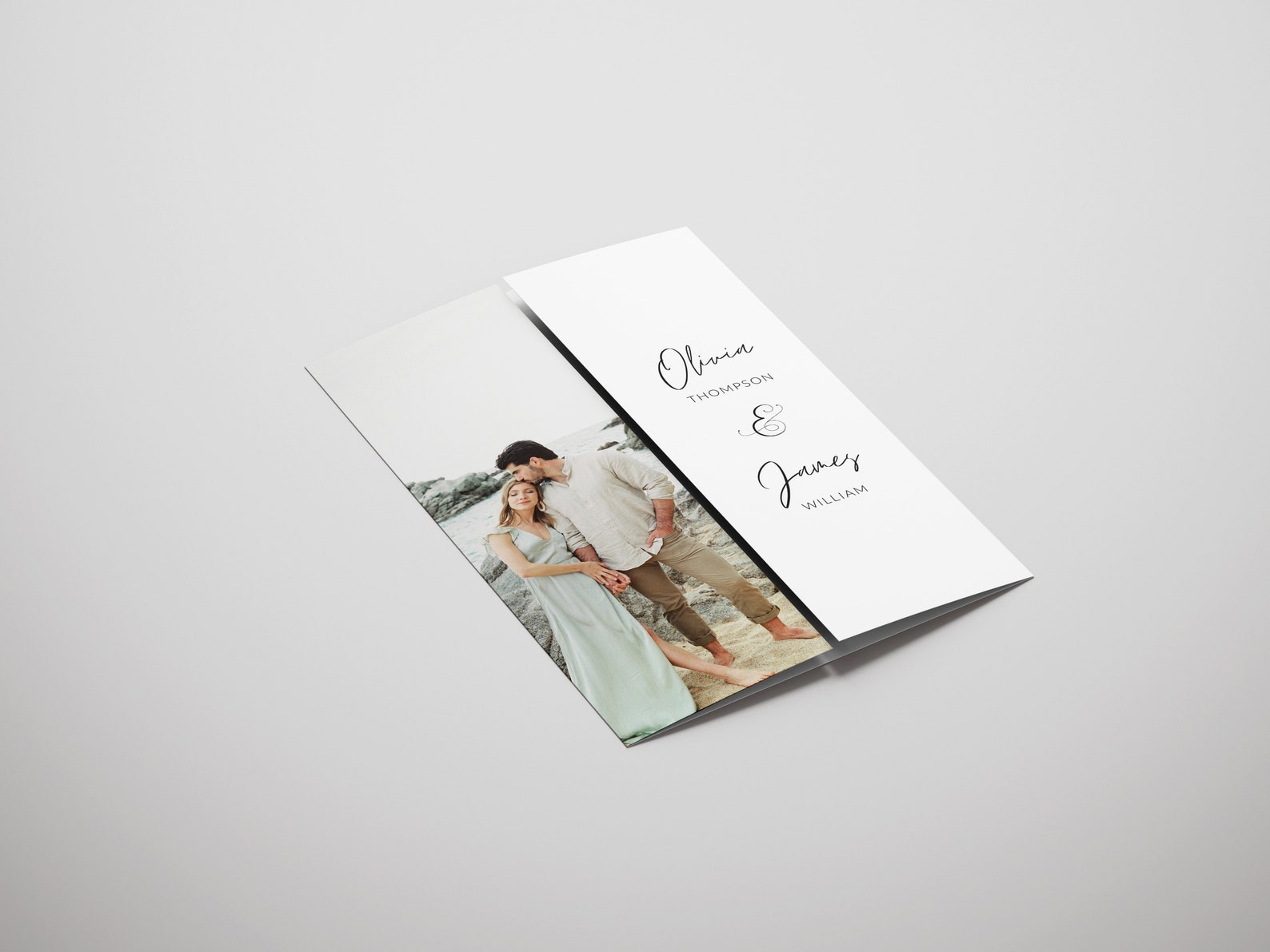 Gatefold Wedding Invitation Template With Icons, Printable Folded ...