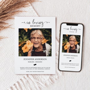 Modern Photo Funeral Template Bundle, Funeral Obituary Template ...