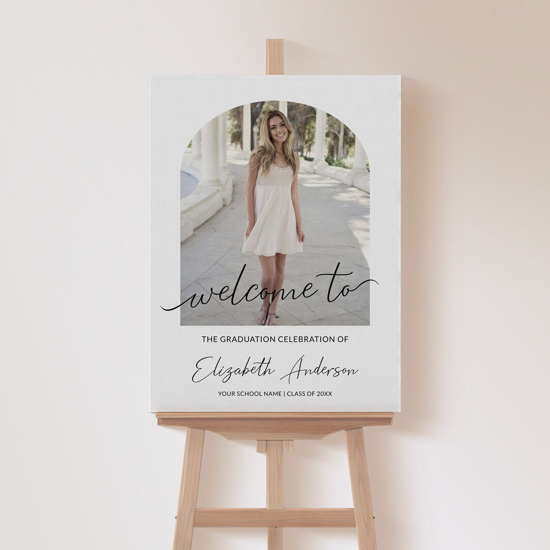 Photo Graduation Party Welcome Sign Template Editable Graduation Sign ...
