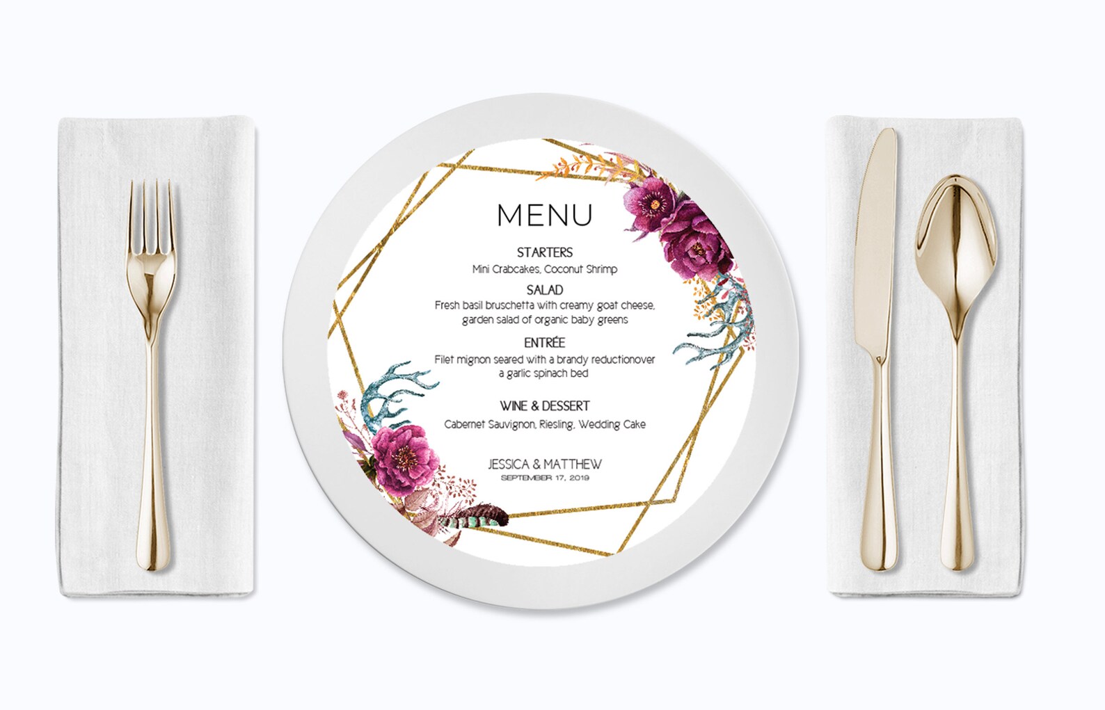 Burgundy Round Wedding Menu Template Circle Wedding Menu - Etsy