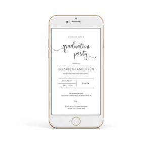 Minimalist Graduation Invitation Template, Class Of, High School ...