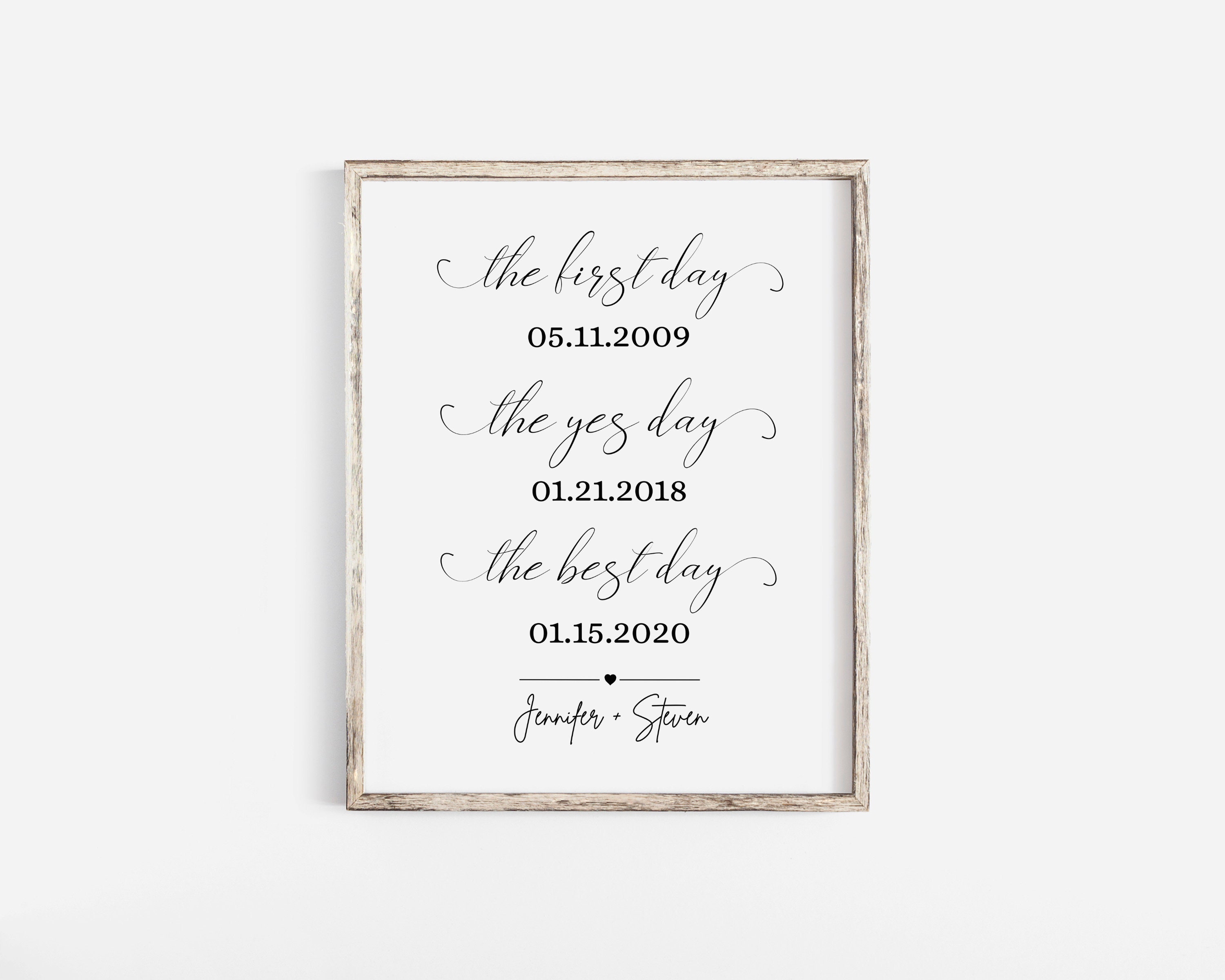 First Day Yes Day Best Day Printable Poster Sign Our Love - Etsy