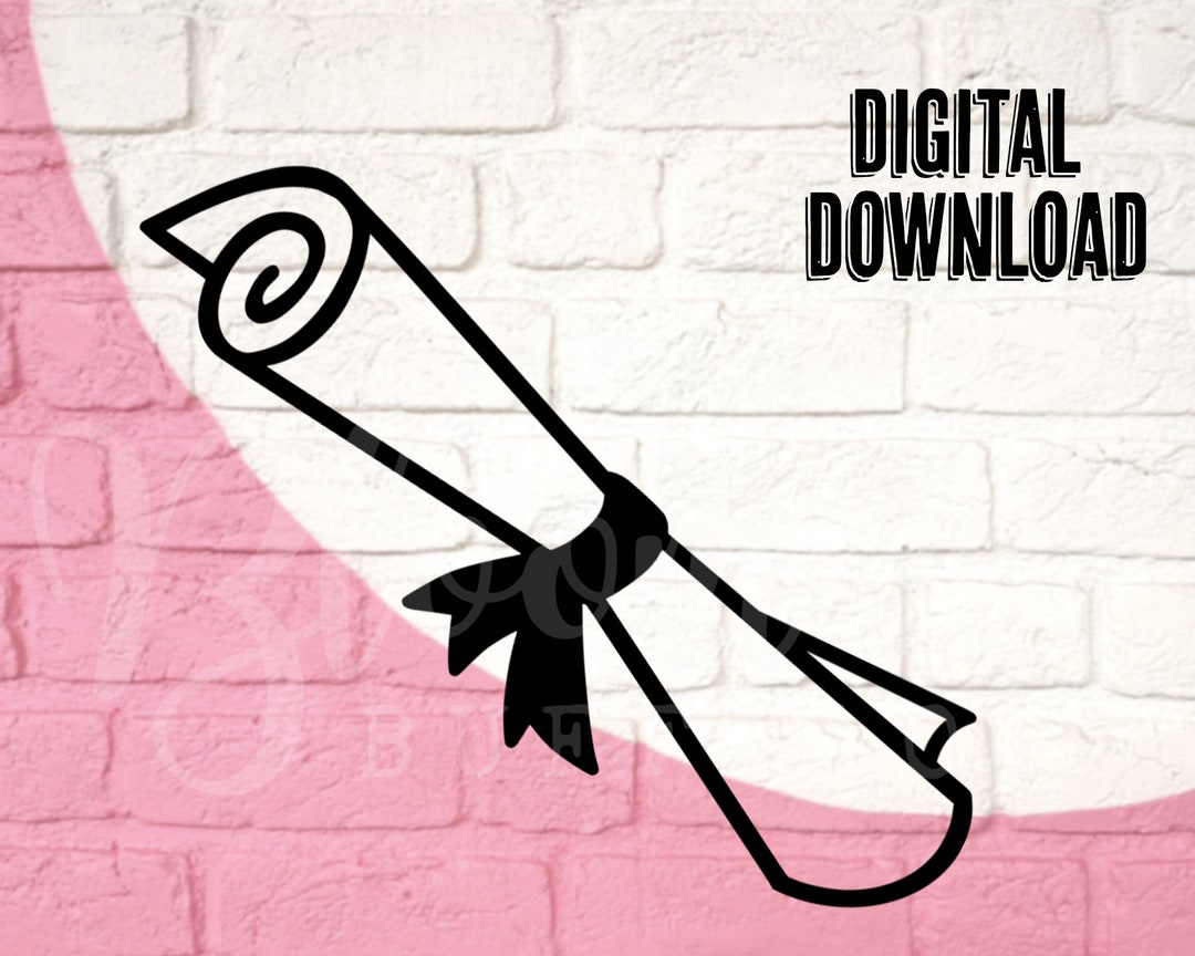 Graduation Diploma Line Art Instant Download SVG File - Etsy