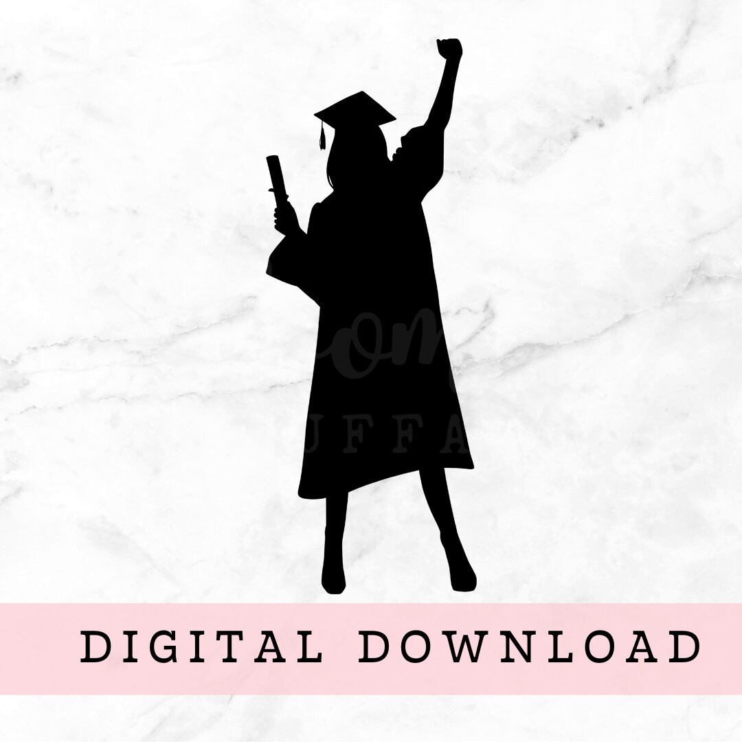 Graduate Full Body Silhouette SVG Digital Download - Etsy