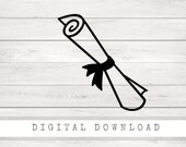Graduation Diploma Line Art Instant Download SVG File - Etsy