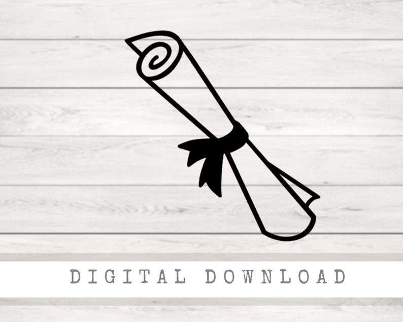 Graduation Diploma Line Art Instant Download SVG File - Etsy