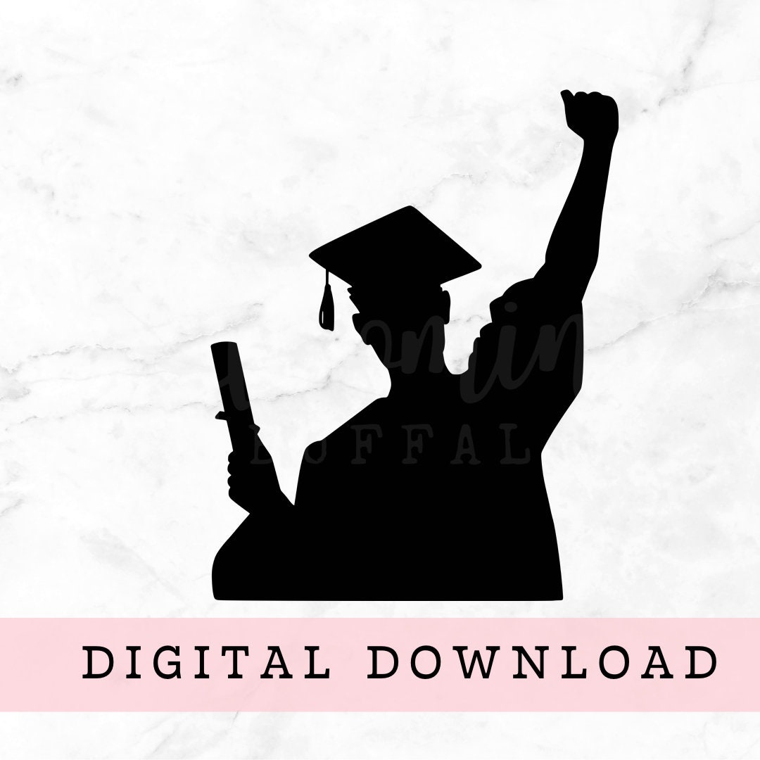 College Grad Silhouette Svg, Grad Party Svg, High School Graduation Svg ...