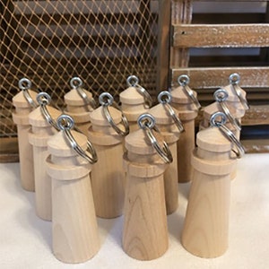 Lighthouse Key Chains, Wooden Unfinished DIY Party Favors, Set of 12 - Etsy