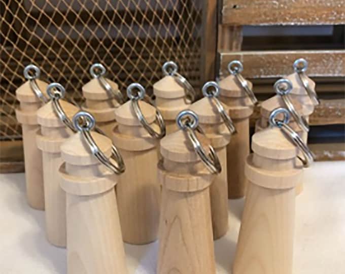 Lighthouse Key Chains, Wooden Unfinished DIY Party Favors, Set of 12 - Etsy