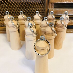 Lighthouse Key Chains, Wooden Unfinished DIY Party Favors, Set of 12 - Etsy