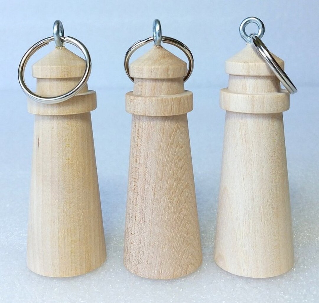 Lighthouse Key Chains Wooden Unfinished DIY Party Favors Set - Etsy