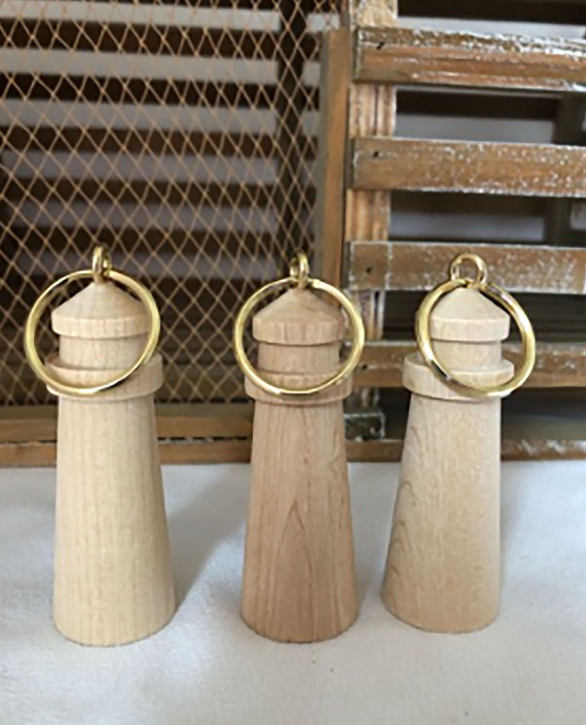 Lighthouse Key Chains Wooden Unfinished DIY Party Favors Set - Etsy