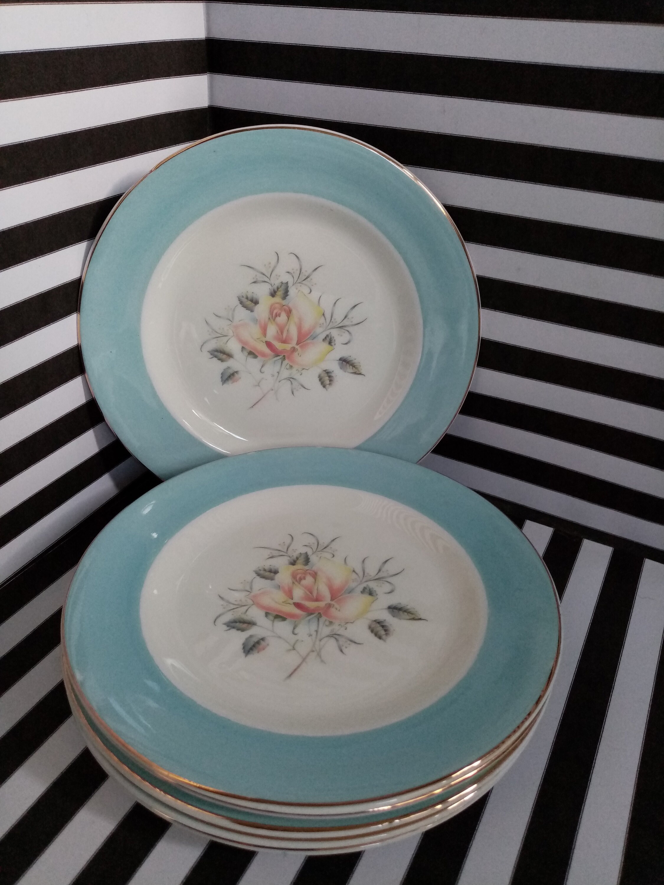 Vintage 1950's Royal Grafton Mayfair Bone China Tea Set. Sky Blue With ...