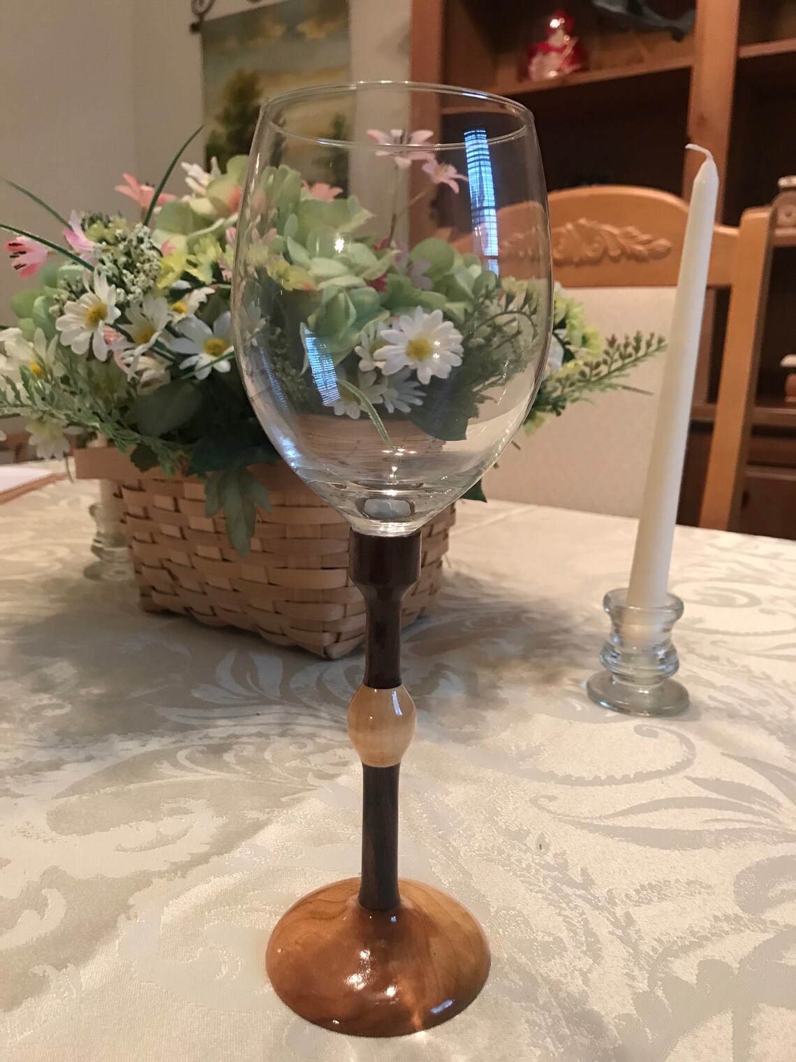 Wood Stem Wine Glasses Etsy