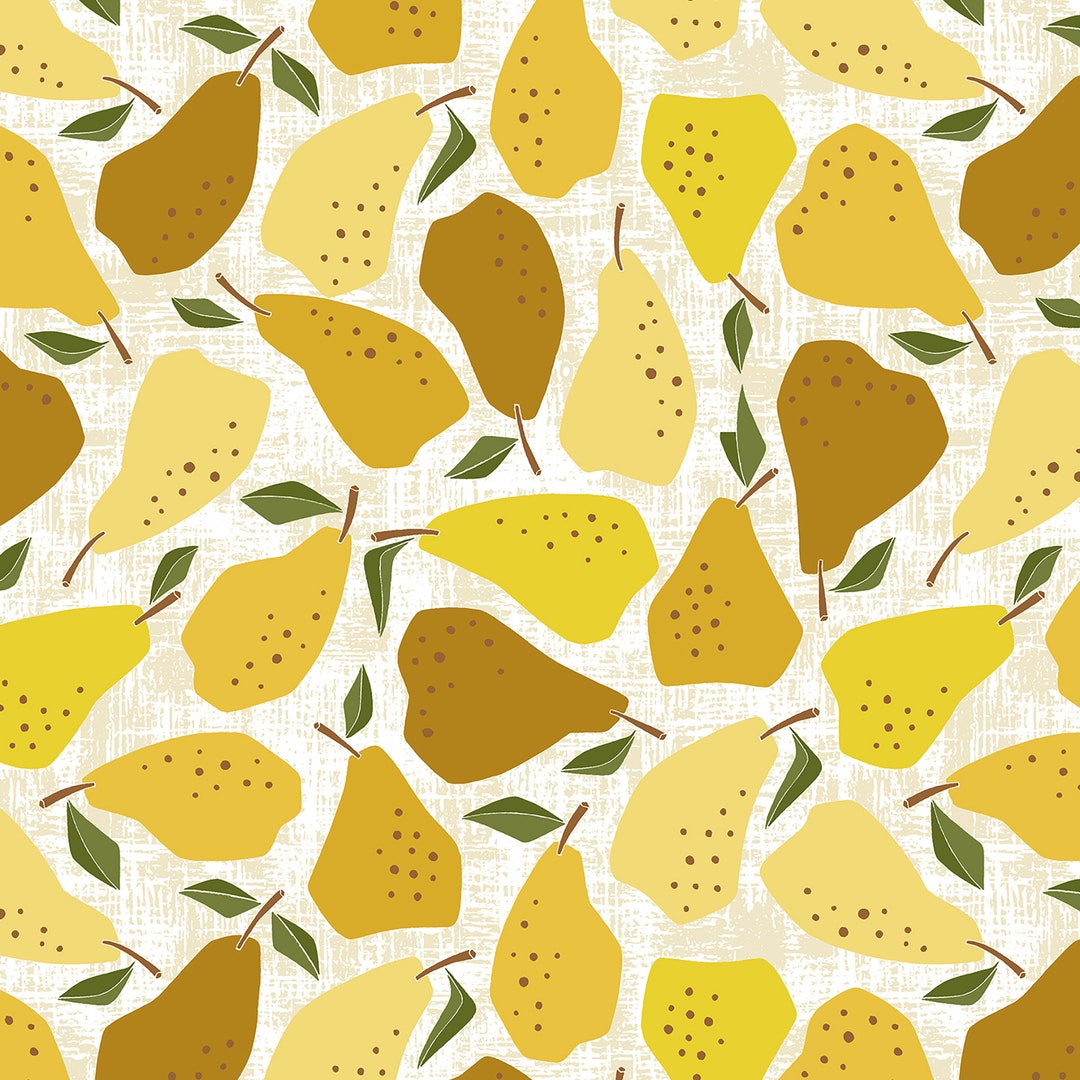 Under the Apple Tree - Pear Yellow Fabric - Etsy