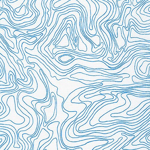 Topographic Map Fabric Topography Cream by | Etsy