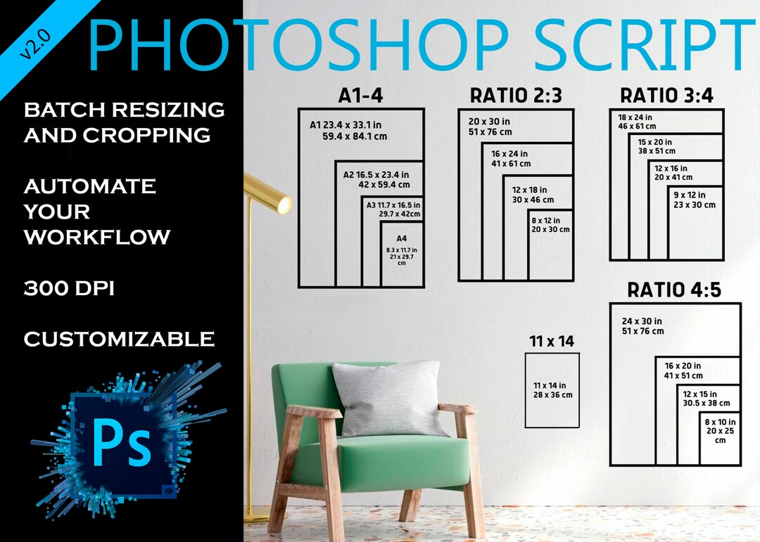 Photoshop Script for Batch Resizing and Cropping | Automate Your Digital Print Shop Workflow - Etsy