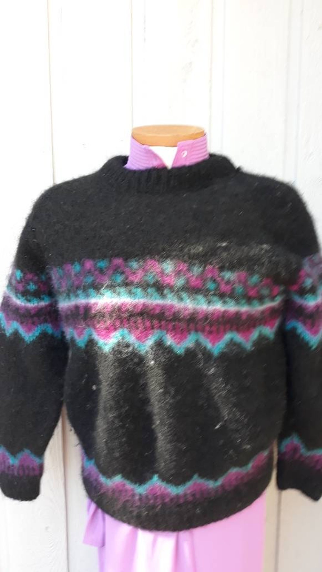 Chunky Handknit Wool Sweater Made in Nepal - Etsy