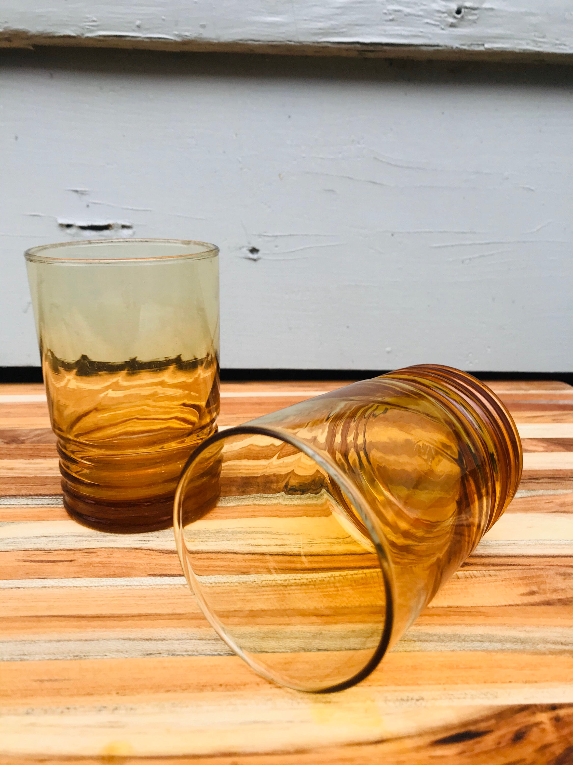 Mid Century Modern Amber Drinking Glasses - Etsy.de
