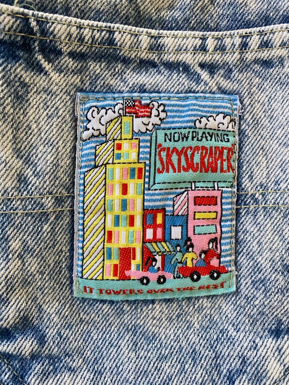 80s Acid Wash Chic Jeans//Pocket Patch - Gem