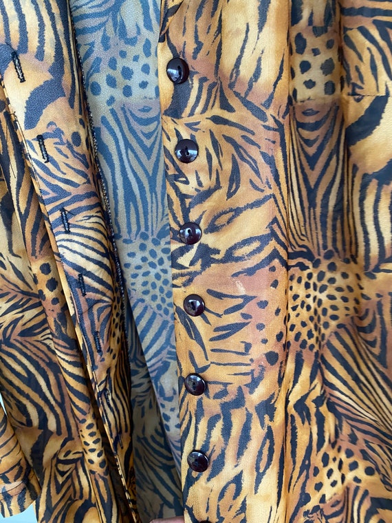 Vintage animal print over shirt//vintage long overshi… - Gem
