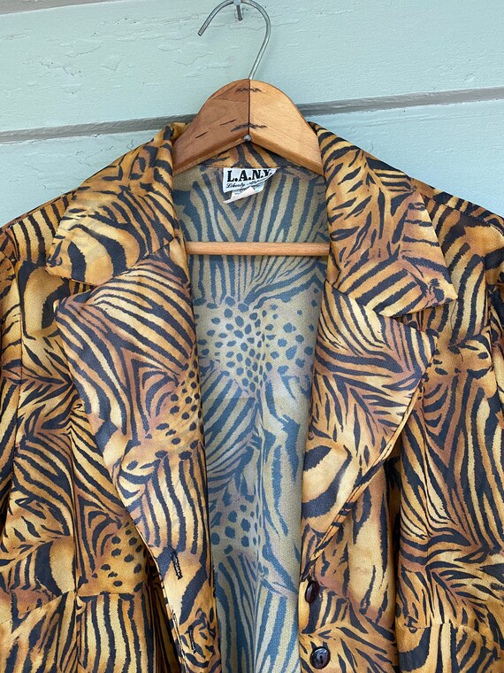Vintage animal print over shirt//vintage long overshi… - Gem