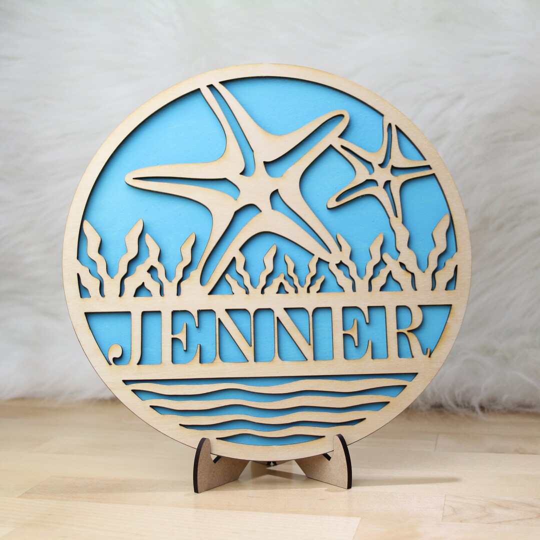 Personalized Starfish Wall Art Custom Monogram Under the Sea Decor ...