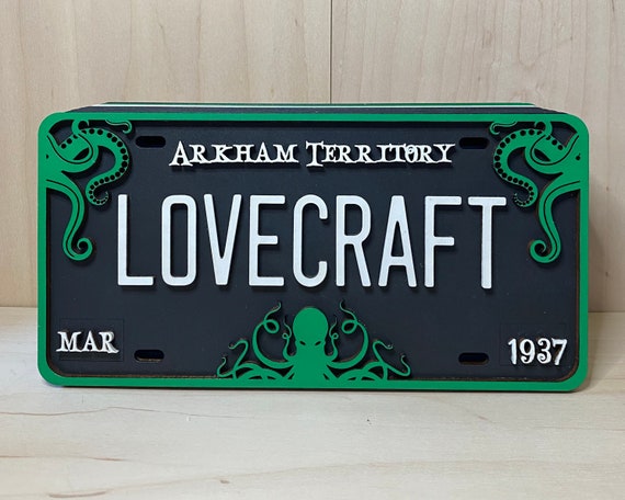 Lovecraft Cthulhu Vanity License Plate Layered Wood - Etsy