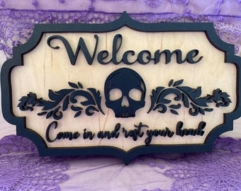 Skull Welcome Sign - Etsy