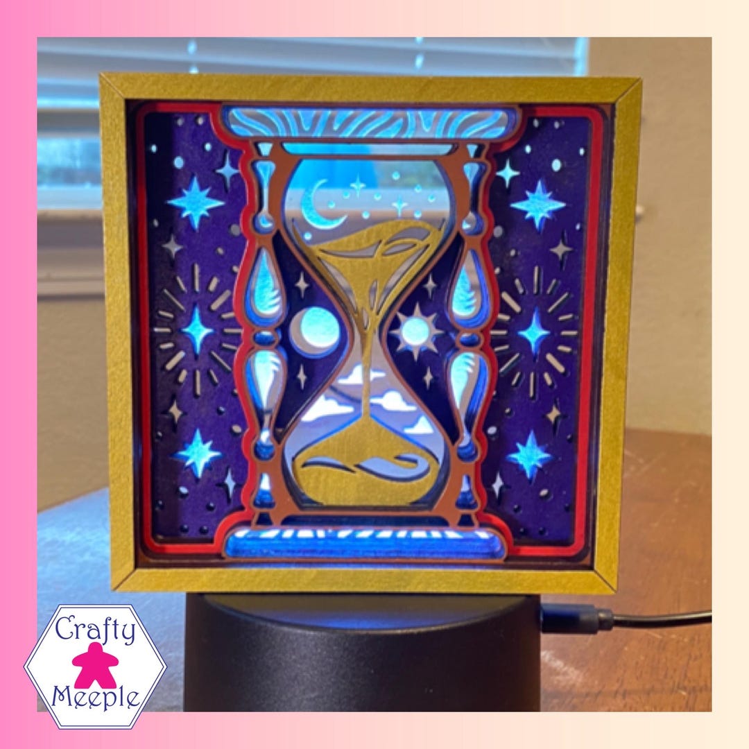 Hourglasslight Box - Layered Wood Night Light - Hourglass - Moon Theme ...