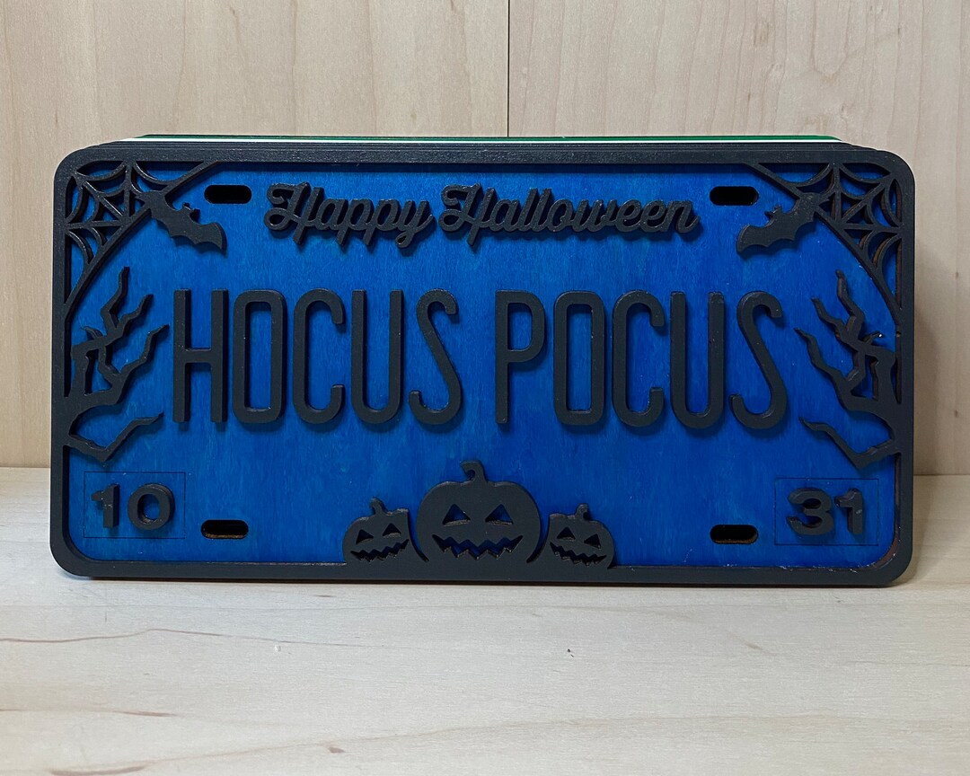 Hocus Pocus Vanity License Plate Layered Wood Custom - Etsy