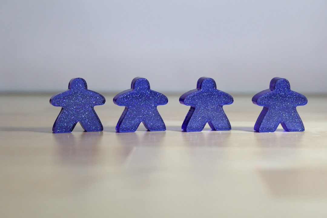 Sparkle Blue Meeples - Set of 4 (One of a kind) - Resin art, hand made boardgame pieces - Etsy ...