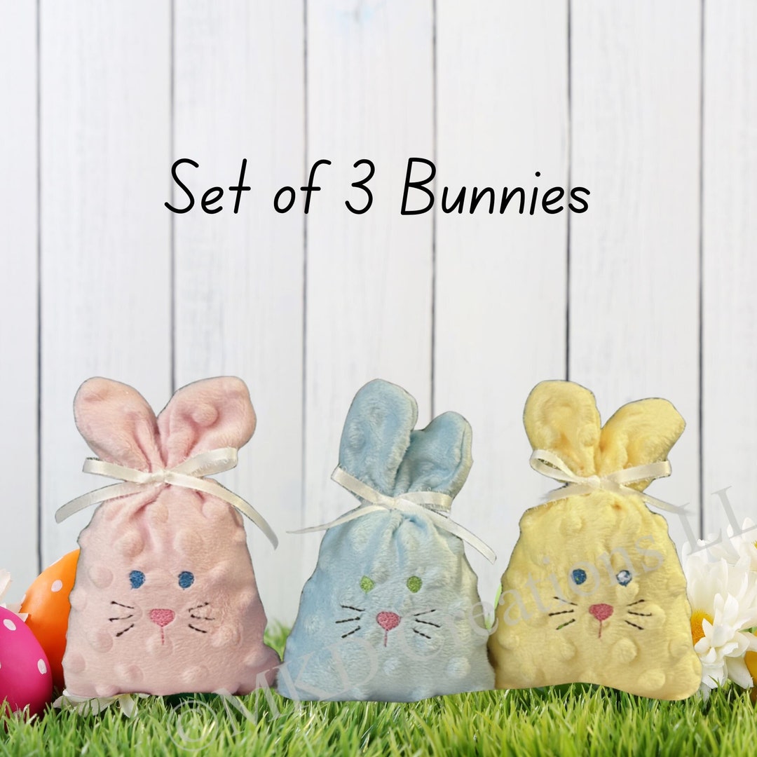 Mini Easter Bunnies Perfect for Tier Tray Decoration Pink Bunny Yellow ...