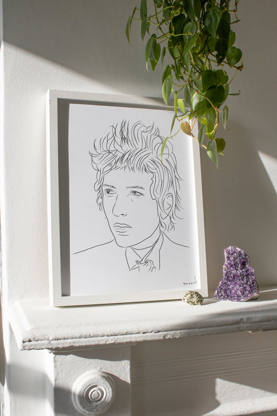 Bob Dylan Black And White Drawing
