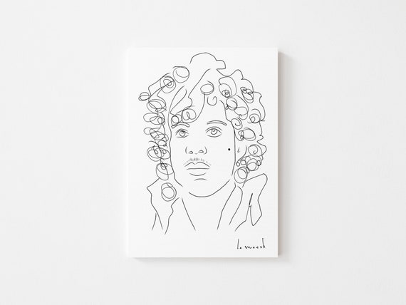 Prince Portrait Minimalist Line Art Modern Art Original | Etsy