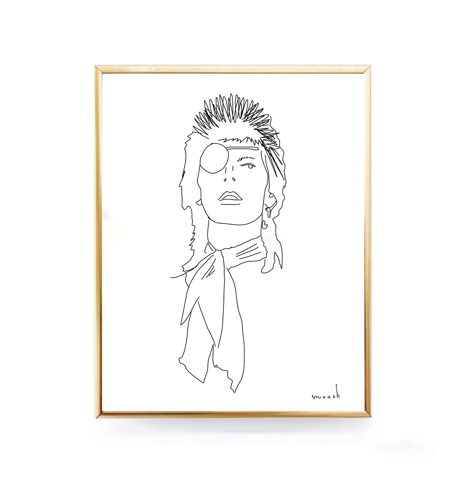 David Bowie Portrait, Minimalist Line Art, Ziggy Stardust, Modern Art ...