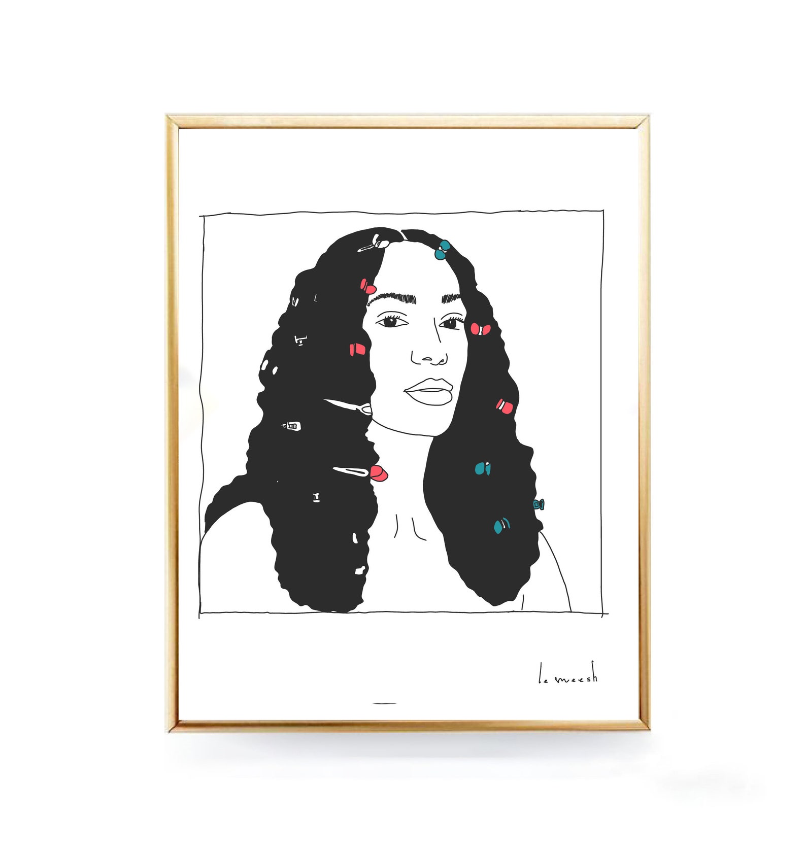 Solange Portrait Minimalist Line Art Modern Art Original | Etsy