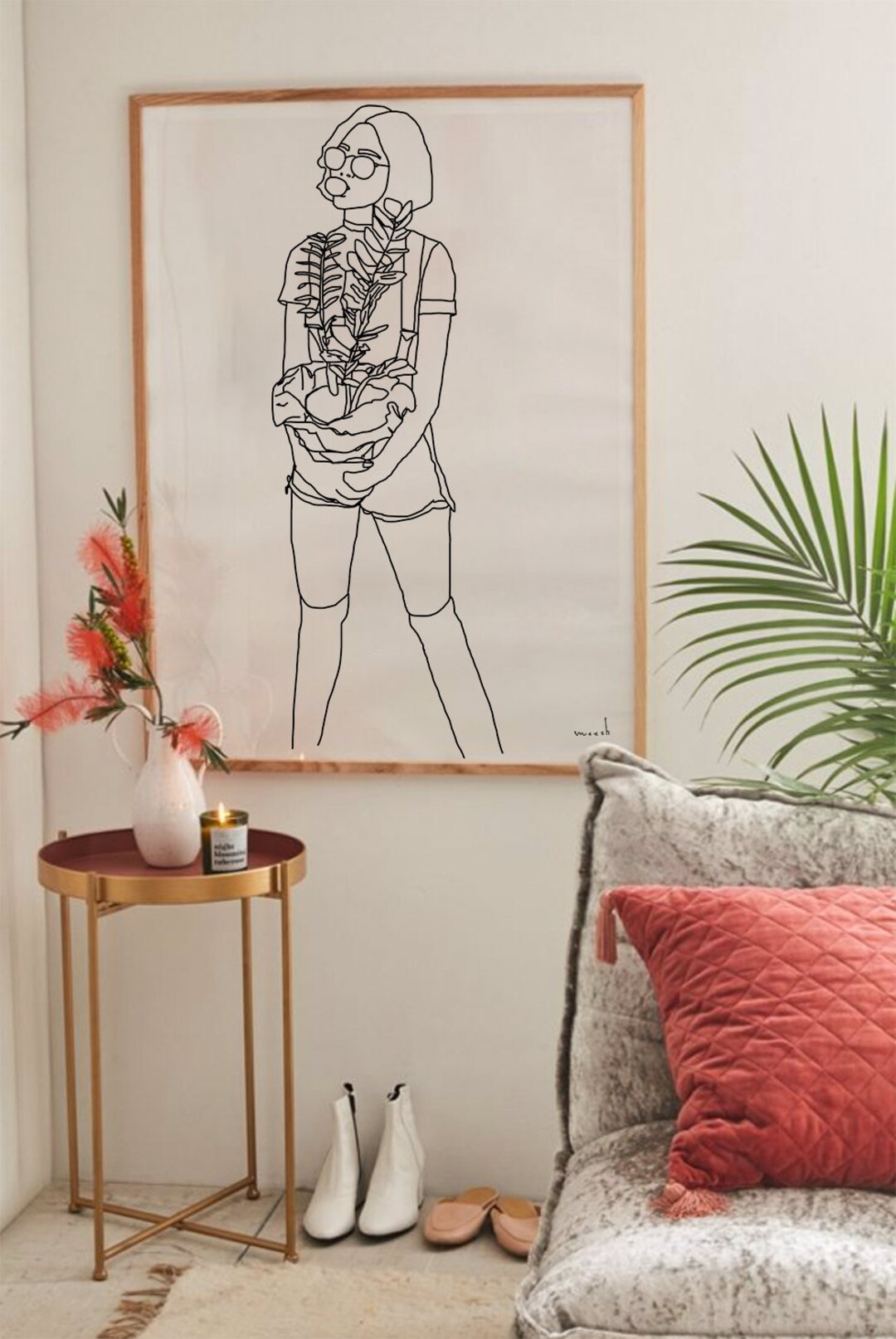 Minimalist Line Art Modern Art Original Illustration - Etsy