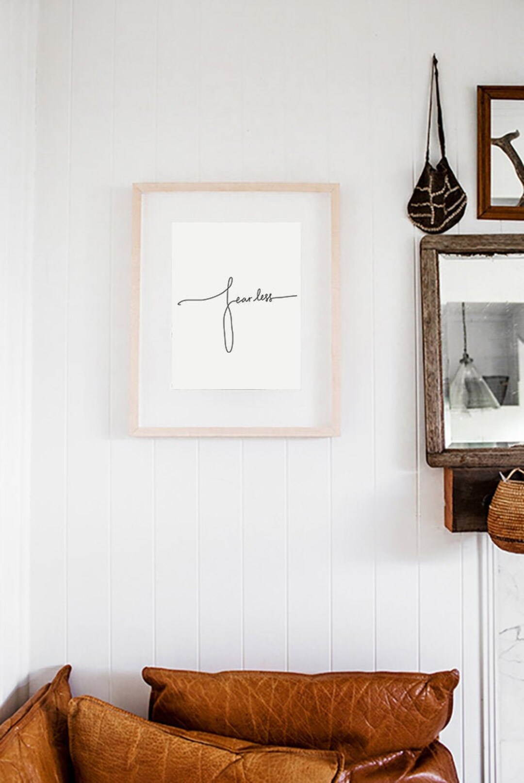 Fearless Printable Poster, Minimalist Wall Art, Bedroom Wall Art, Dorm ...