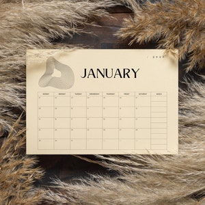 Boho 2023 Calendar, Digital Download, Printable Calendar, Abstract Art ...