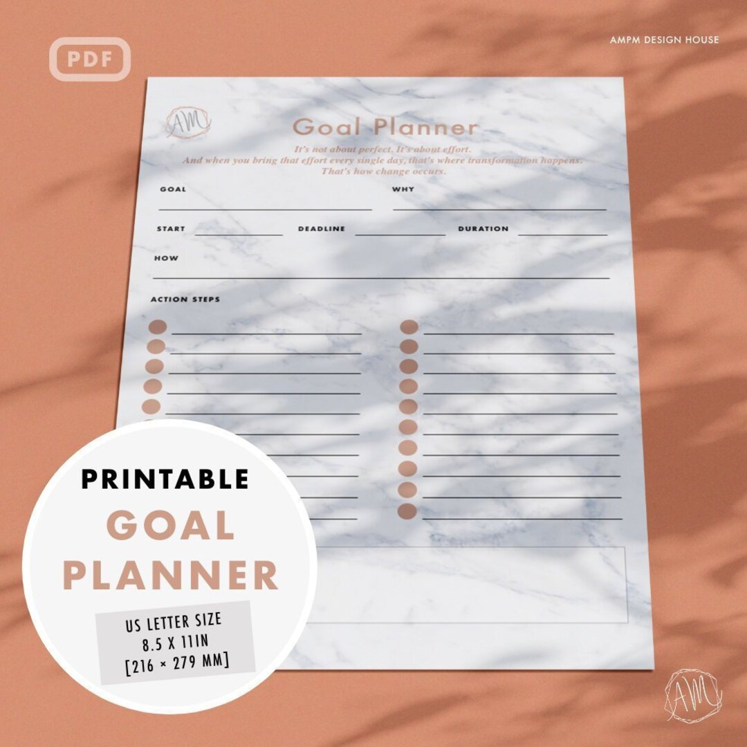 Printable PERSONAL Goal Planner Diy Stationery Daily PDF - Etsy