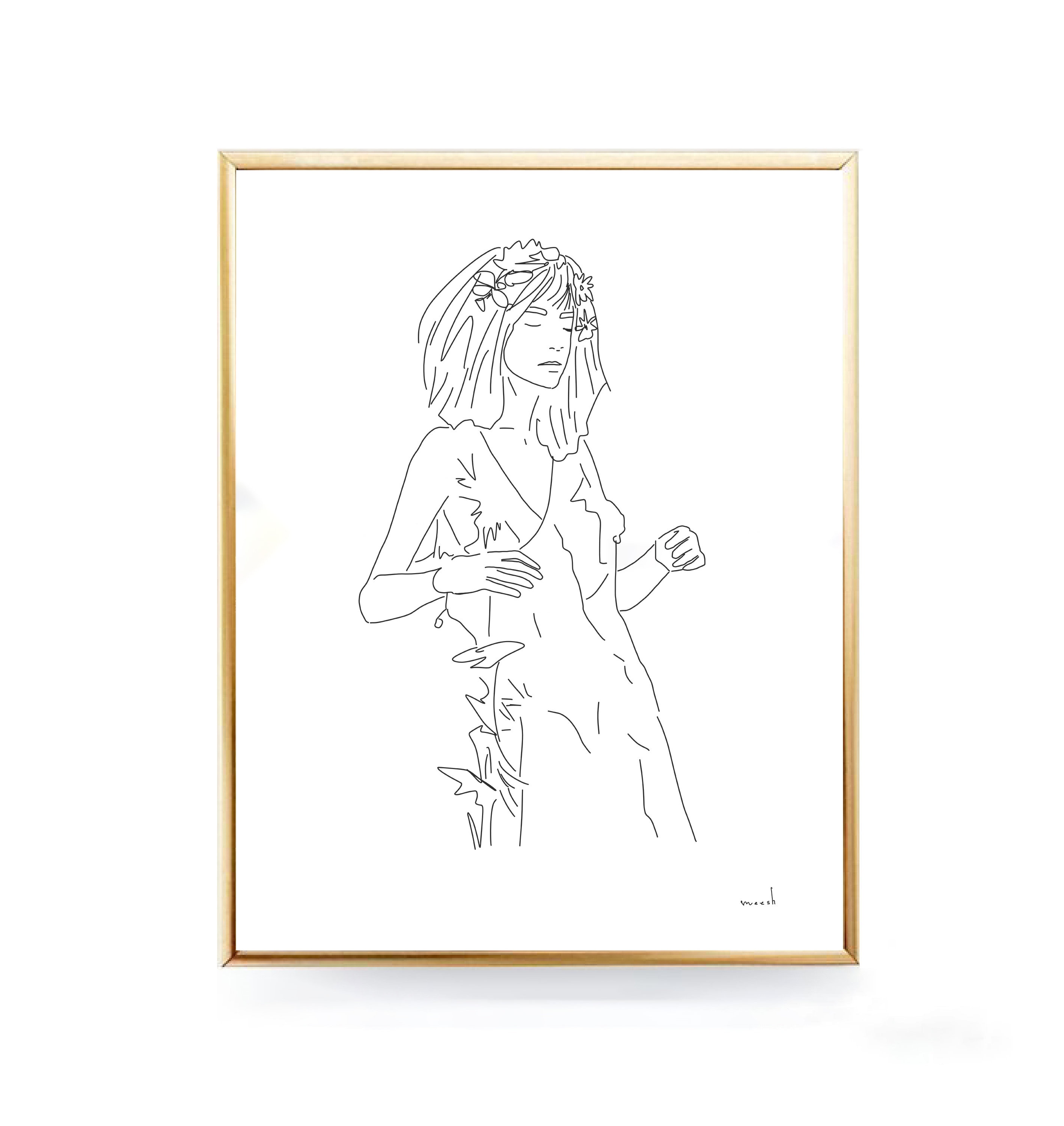 Patti Smith Portrait, Minimalist Line Art, Modern Art, Original ...