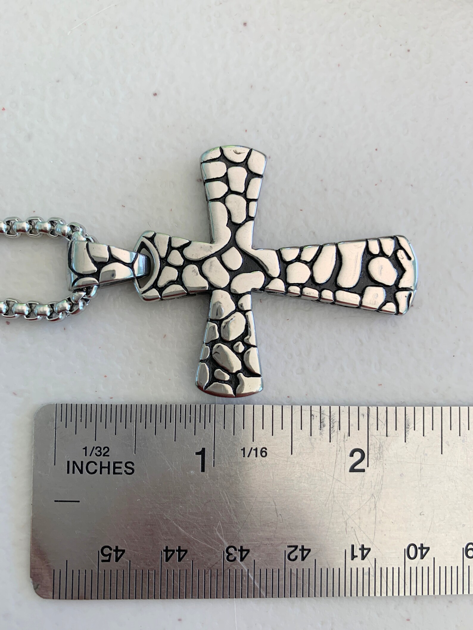 Cross Necklace Gift Textured Cross Pendant Inspirational | Etsy