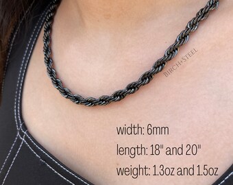 Black Rope Necklace - Etsy