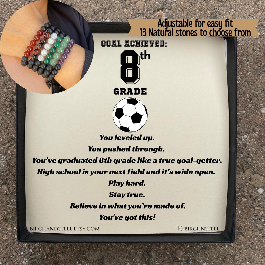 Soccer Theme 8th Grade Grad Gift, Adjustable Bracelet Gift for Middle ...