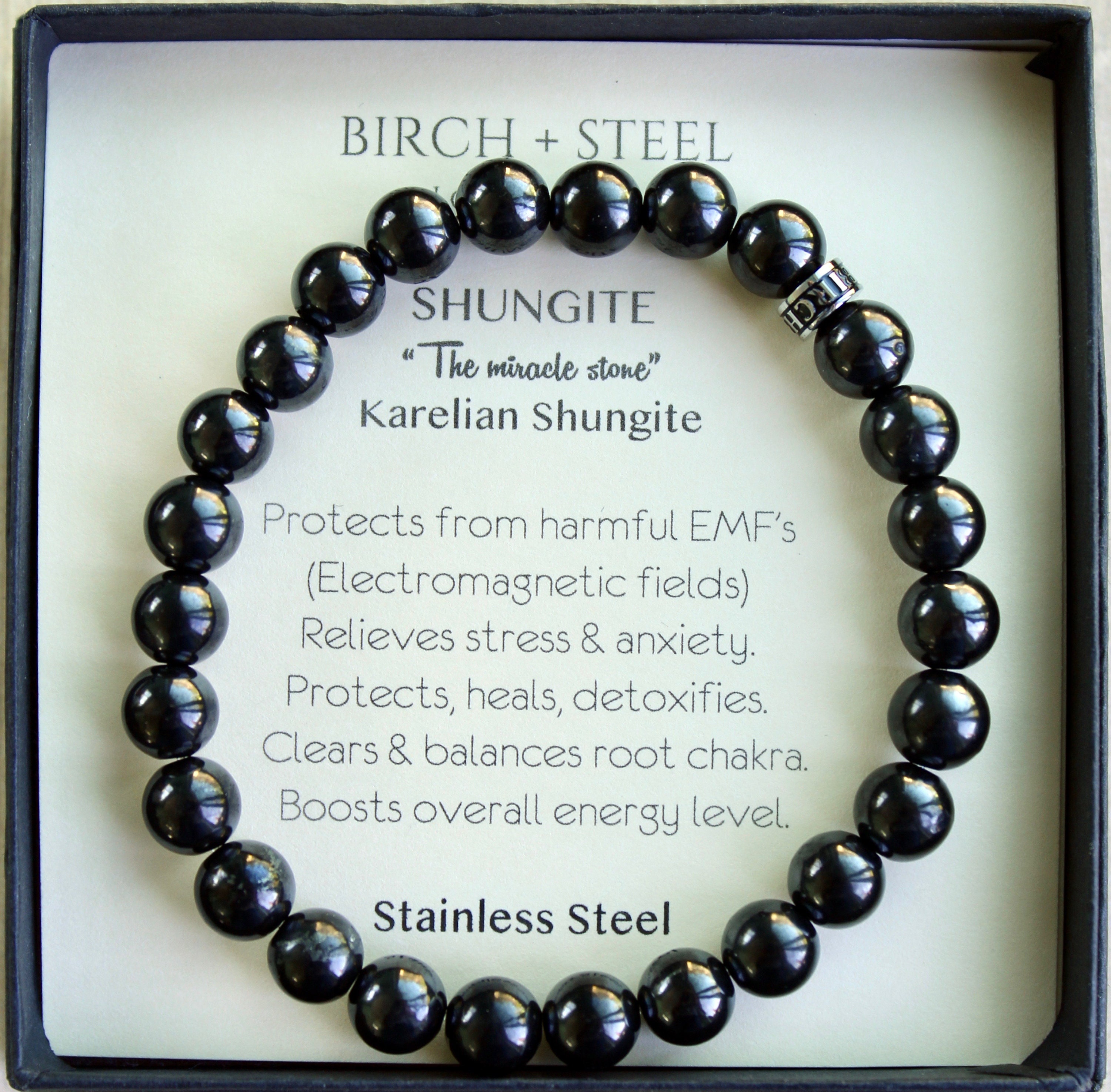 EMF Protection Bracelet Shungite Bracelet Stress and Anxiety - Etsy