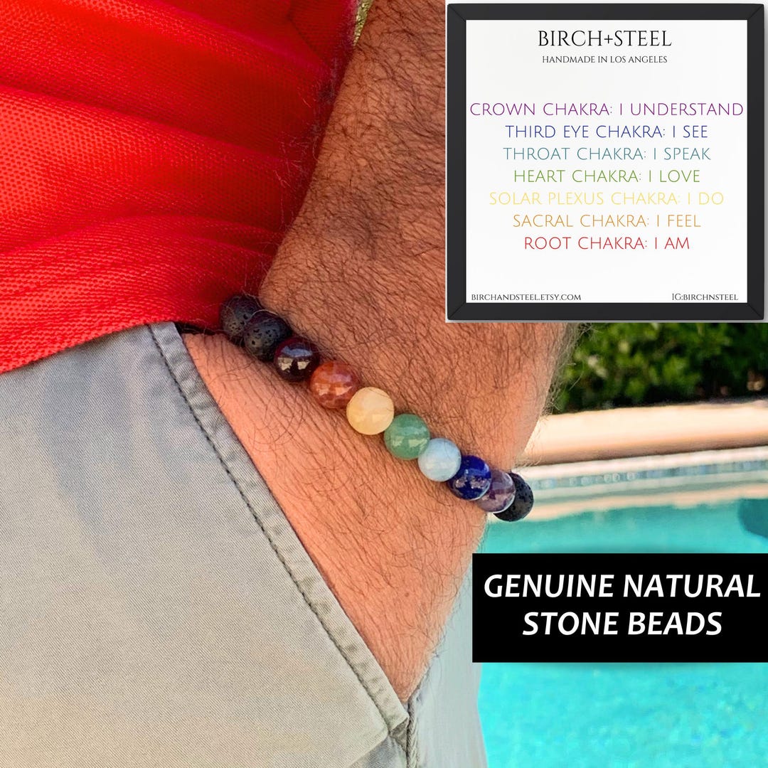 7 Chakras Bracelet for Energy Healing, Natural Stone Chakra Balance ...